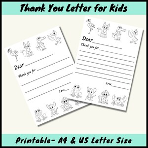Letter Writing Set for Kids, Printable Stationary for Kids, Lined Paper ...