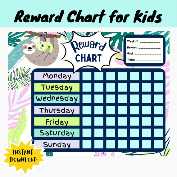 Reward Chart for Kids Toddlers and Classrooms Positive - Etsy