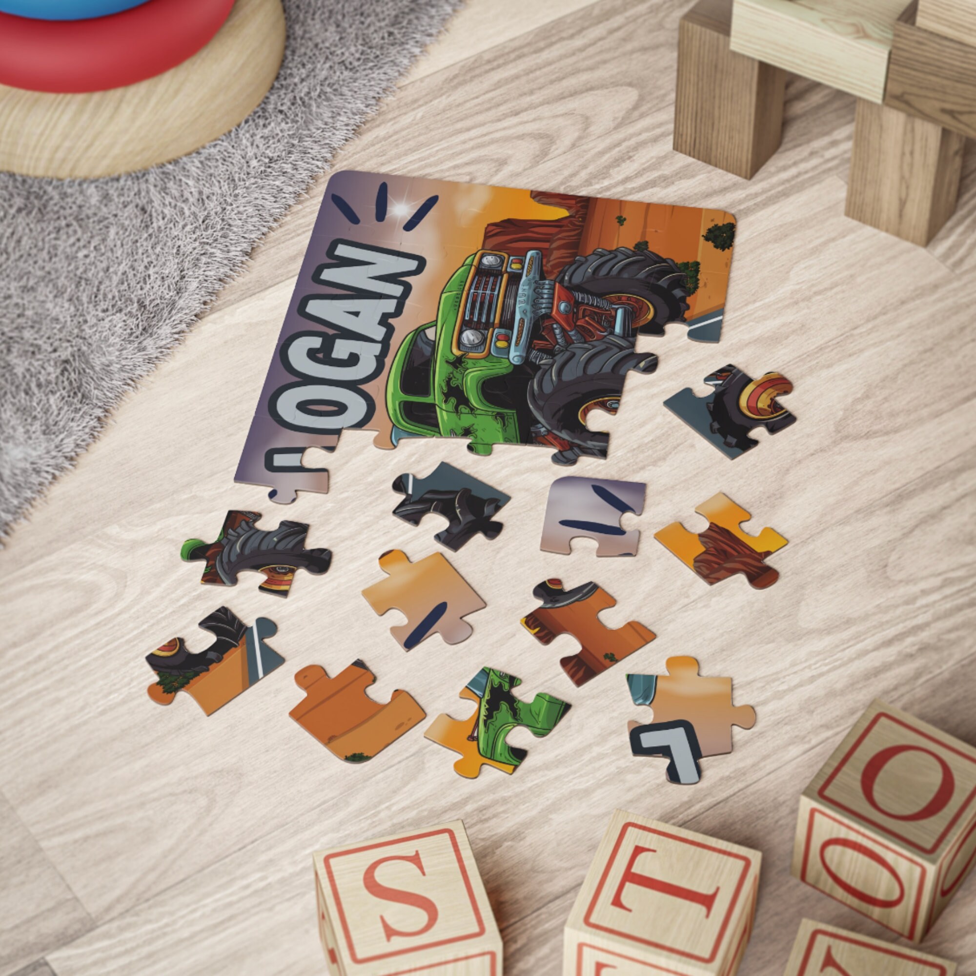 Monster Truck Boy Puzzle Gift Boy Custom Puzzle Name Puzzle Gift ...