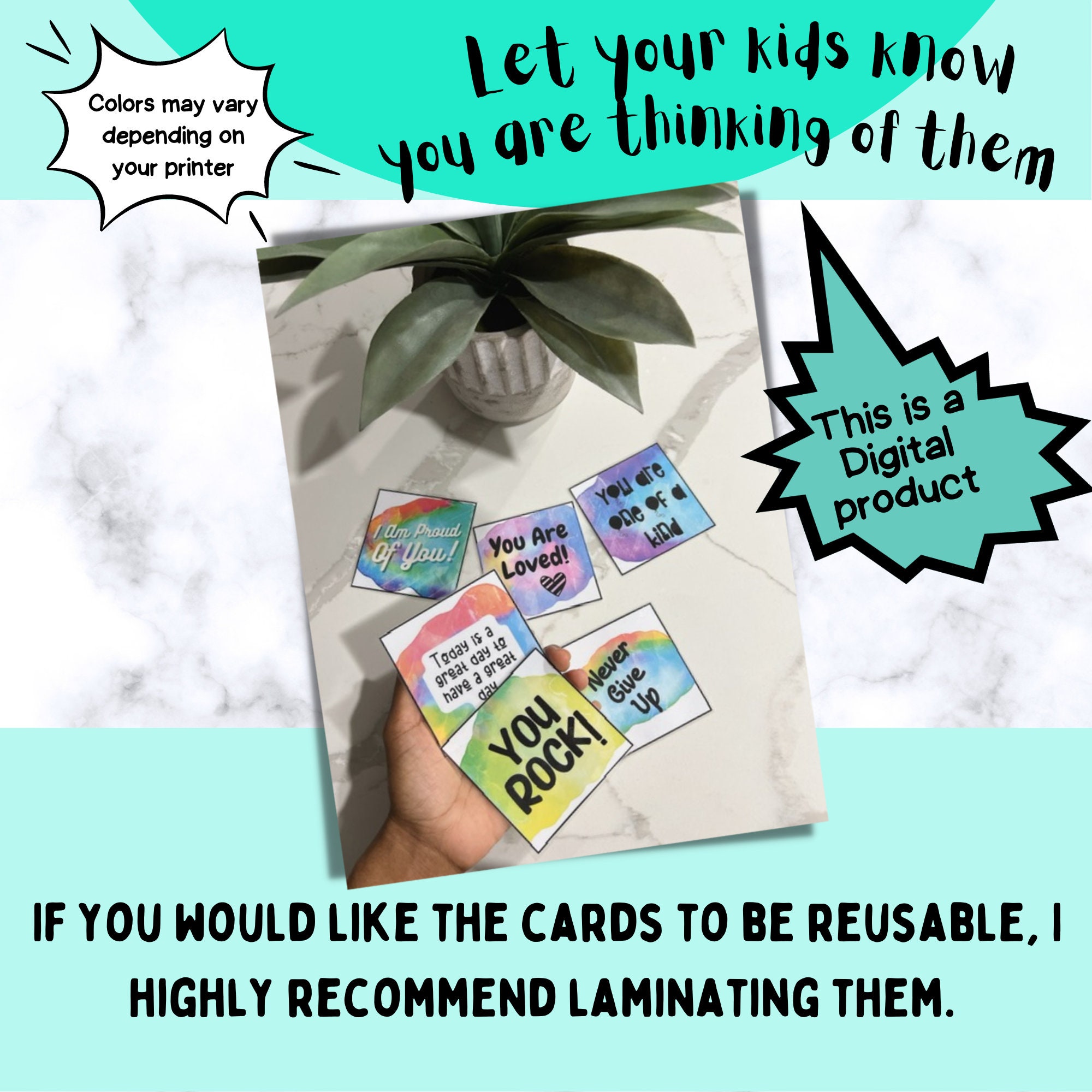 Lunch Box Notes for Kids Words of Encouragement Motivational - Etsy