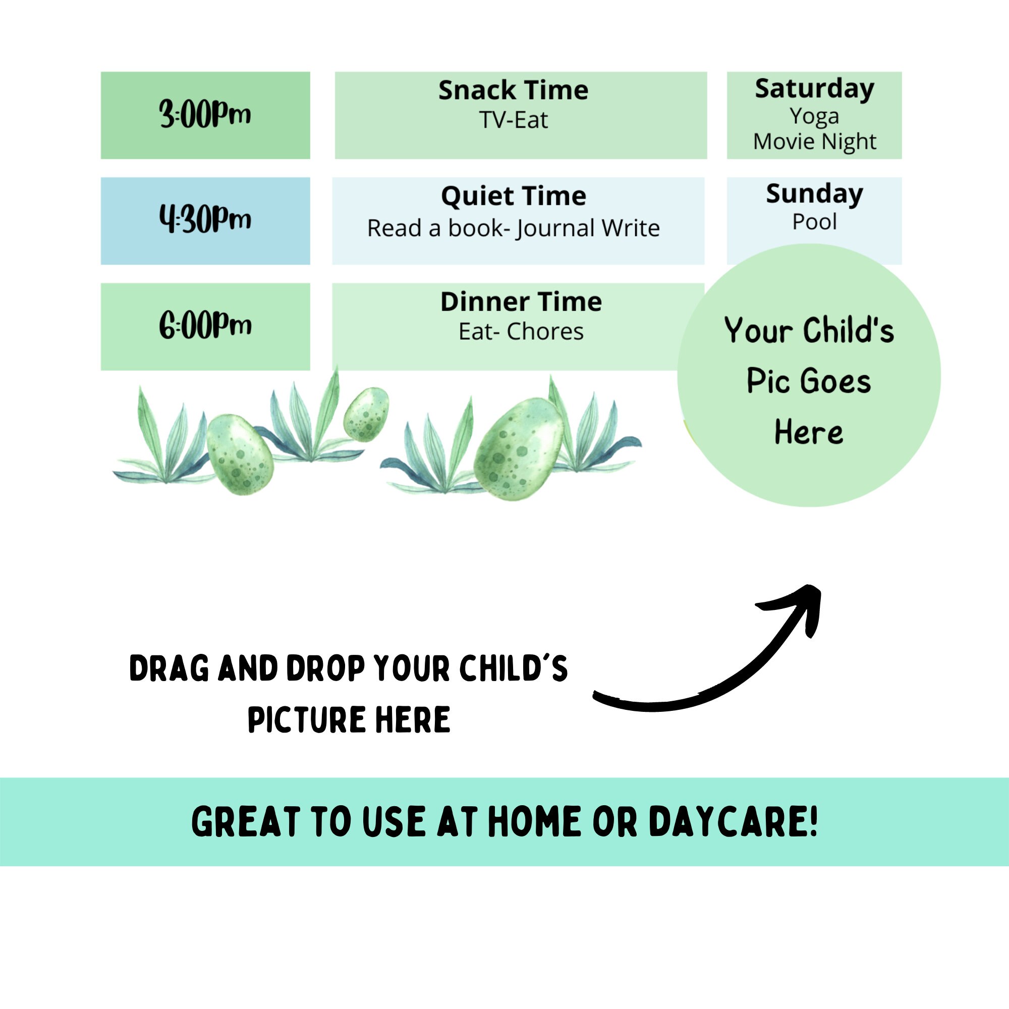 Editable Schedule, Printable Daily Planner- Everyday Routine Schedule ...