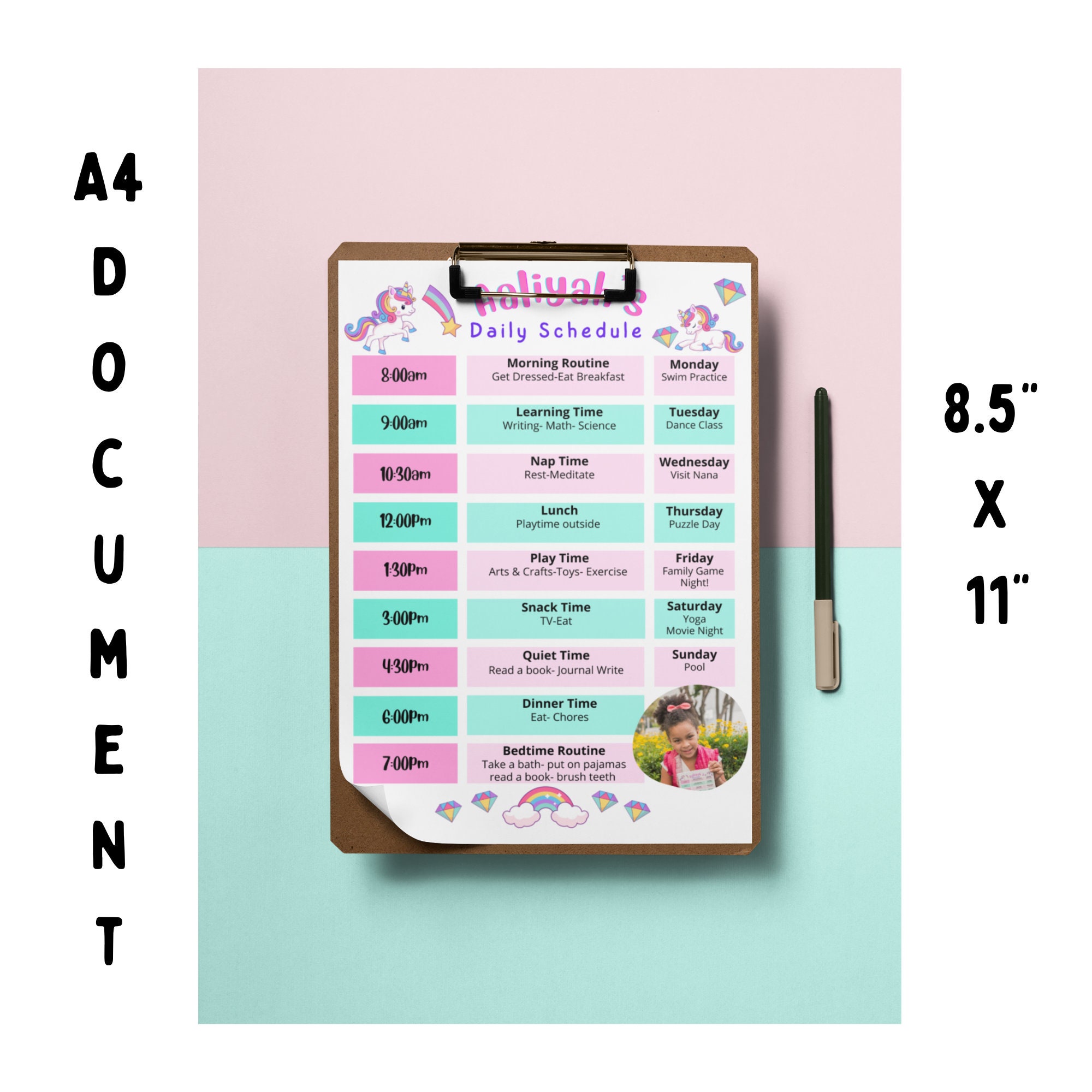 Editable Schedule Printable Daily Planner Everyday Routine Schedule ...