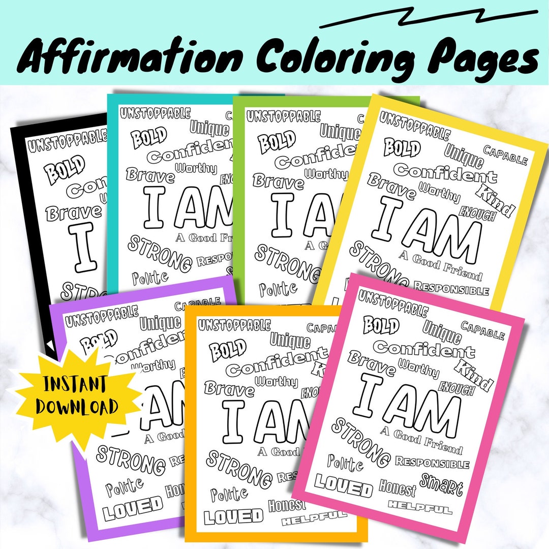 Positive Affirmations Activities for Kids Printable Motivational ...