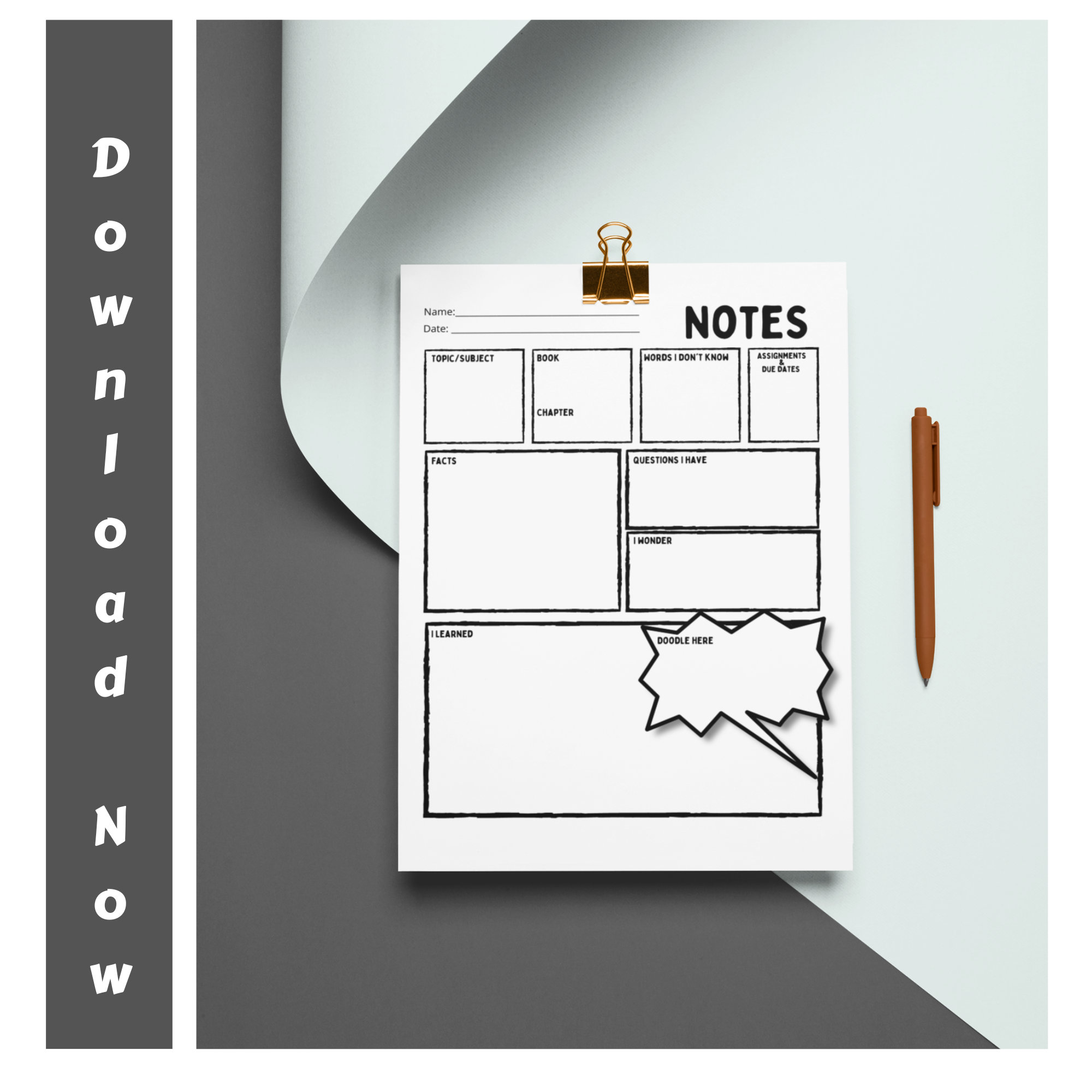 Printable Student Notes Note Writing Template Set Back to School ...