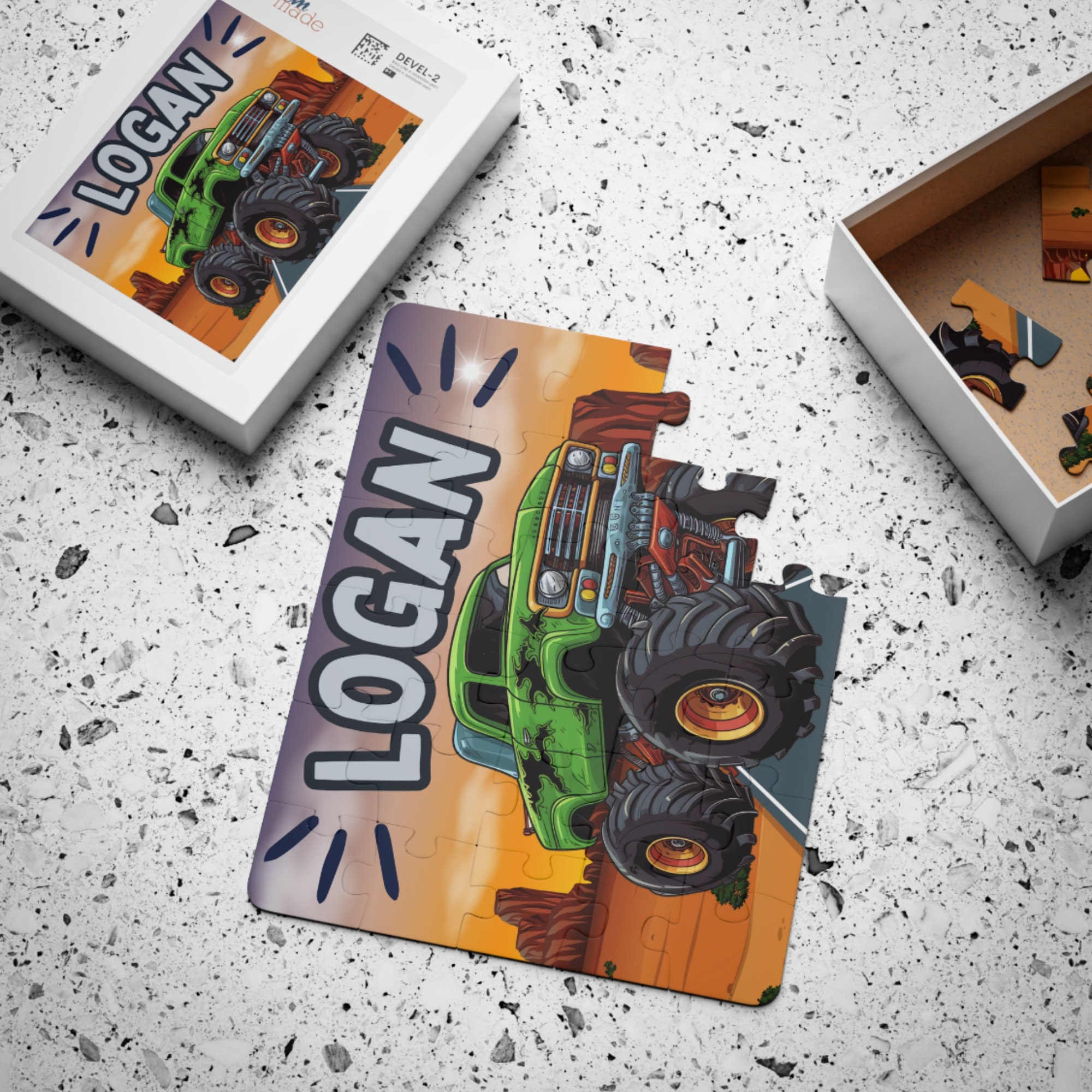Monster Truck Boy Puzzle Gift Boy Custom Puzzle Name Puzzle Gift ...
