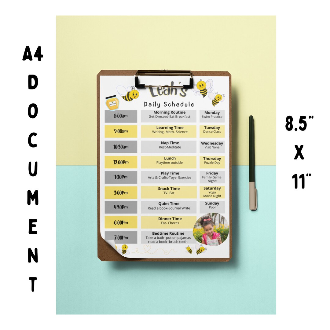 Editable Schedule Printable Daily Planner Everyday Routine Schedule ...