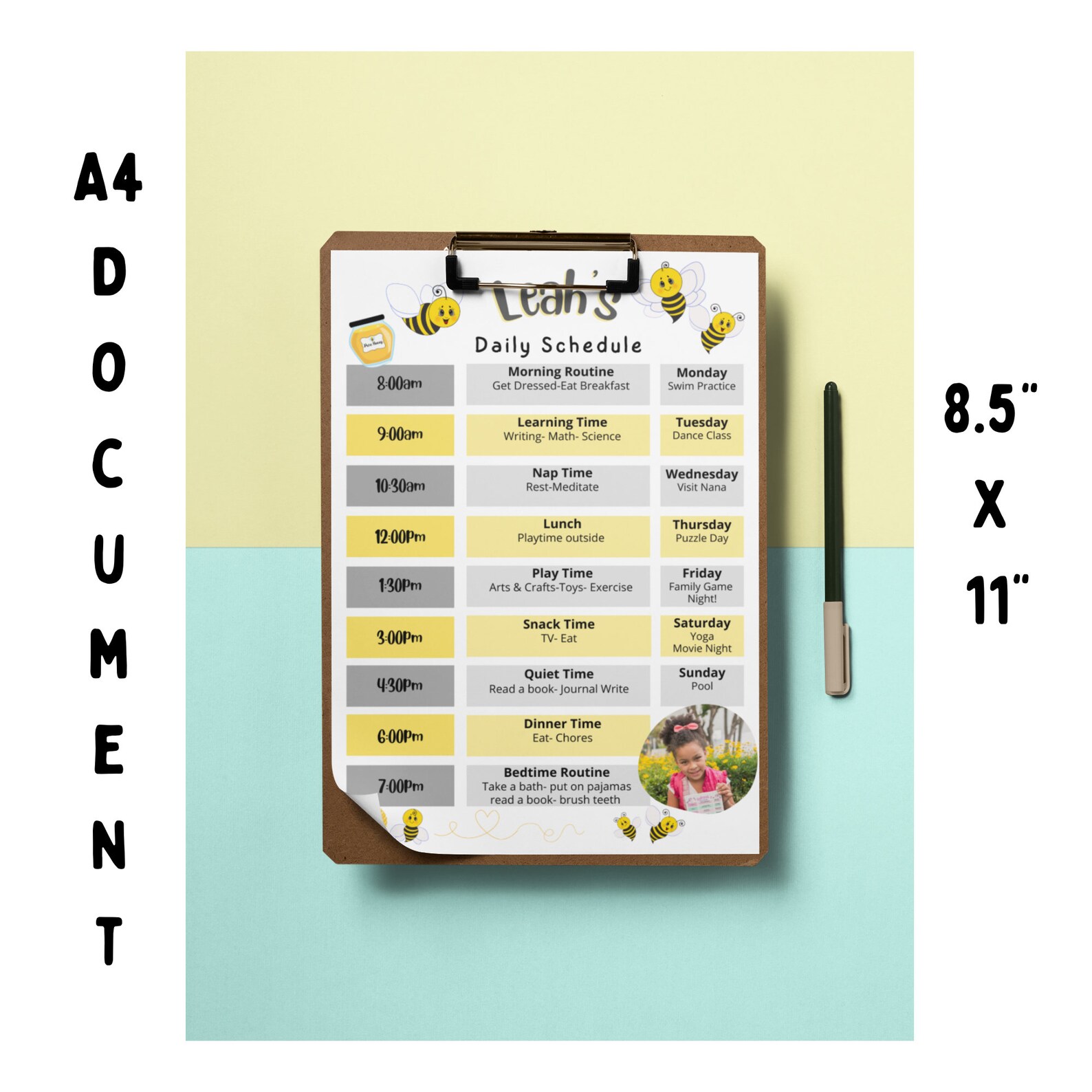 Editable Schedule Printable Daily Planner Everyday Routine Schedule ...