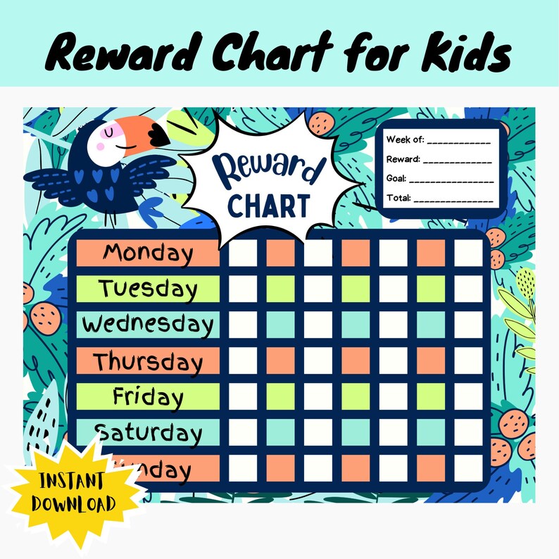 Reward Chart for Kids, Toddlers, Daycare, and Classrooms, Positive ...