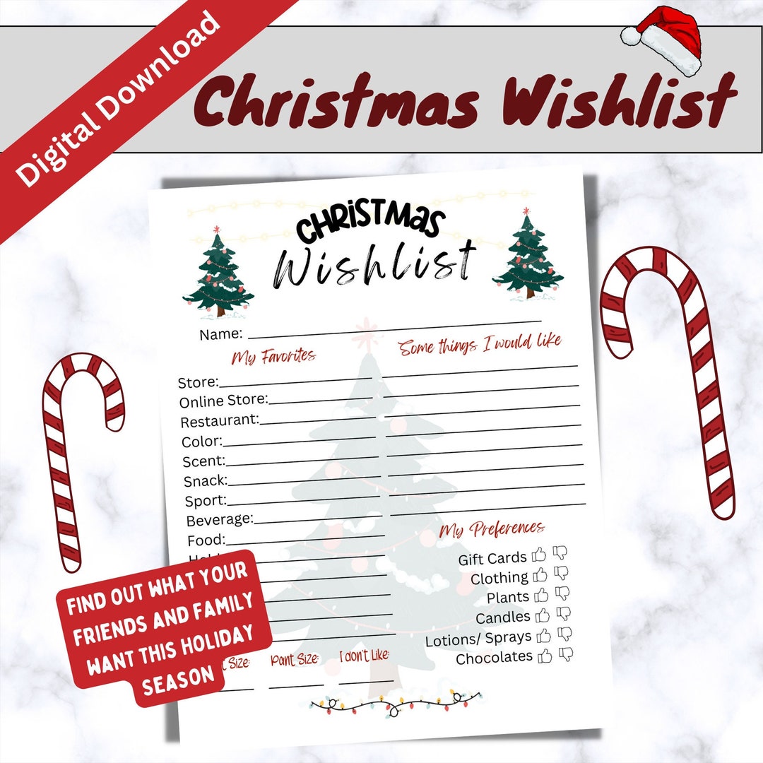 Christmas Wishlist, Holiday Gift Exchange List, Holiday Gifts List ...