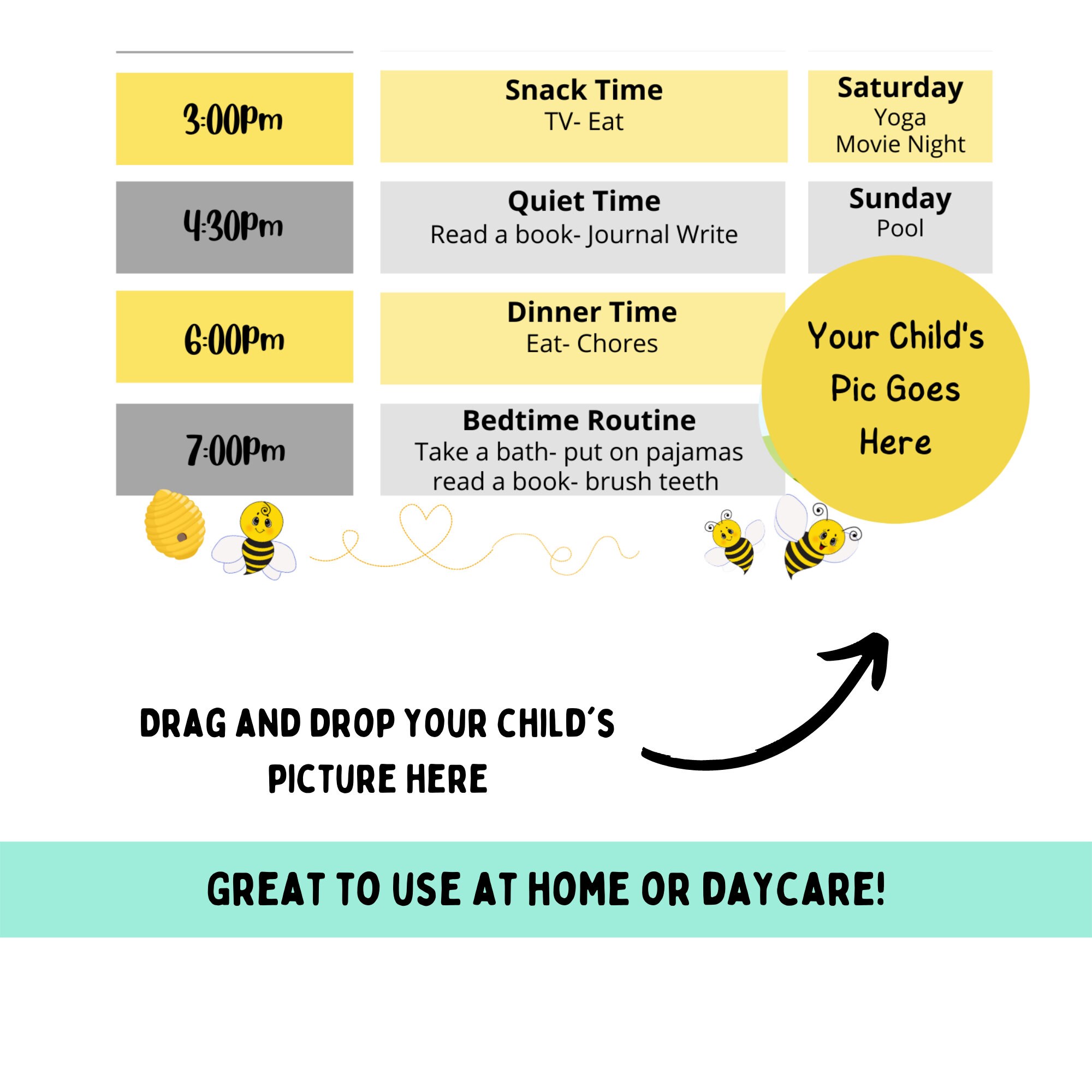 Editable Schedule Printable Daily Planner Everyday Routine Schedule ...
