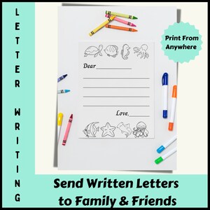 Letter Writing Set for Kids, Printable Stationary for Kids, Lined Paper ...