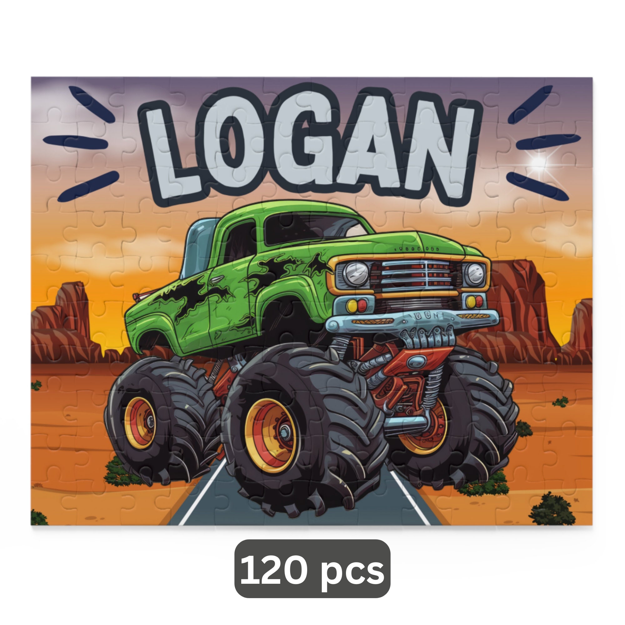 Monster Truck Boy Puzzle Gift Boy Custom Puzzle Name Puzzle Gift ...