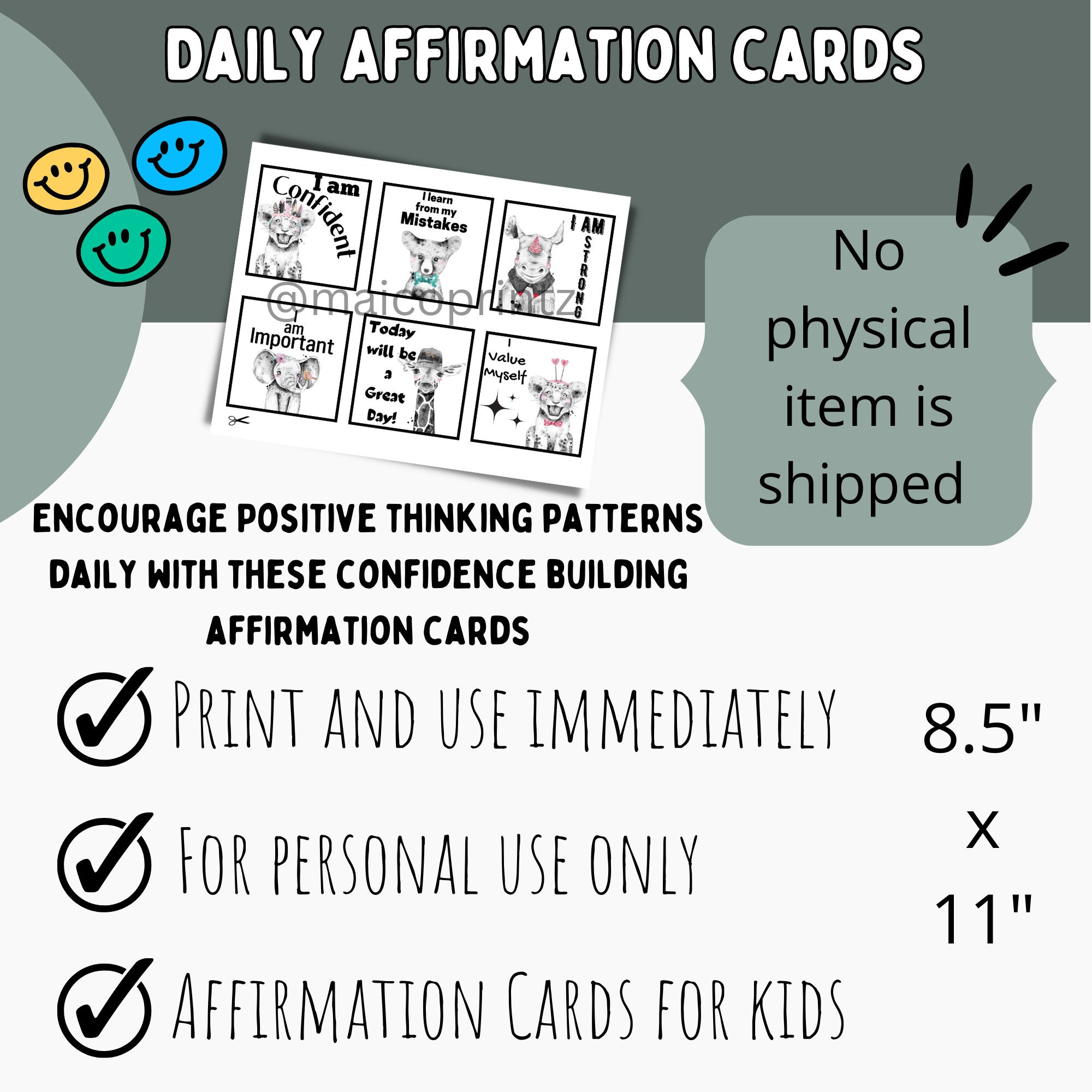 Affirmations for Kids Daily Affirmations Kids Motivation Children Gifts ...