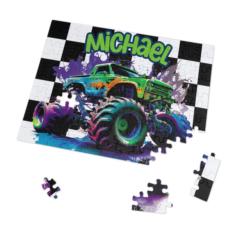 Monster Truck Boy Puzzle Gift Boy Custom Puzzle Name Puzzle Gift ...