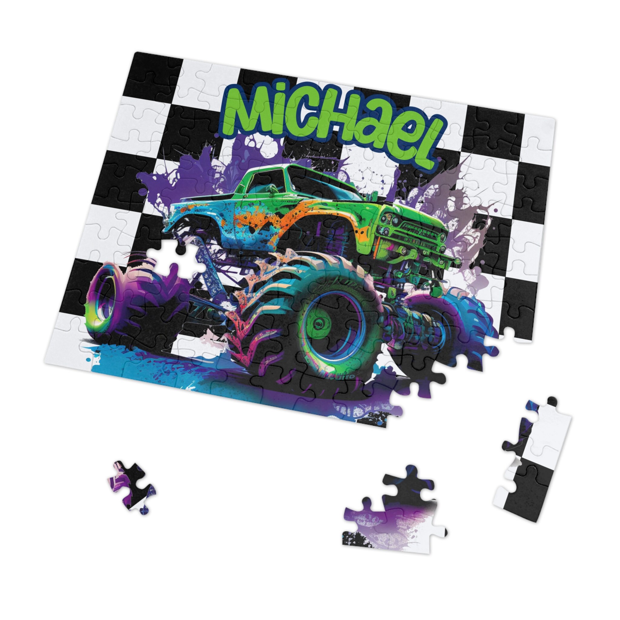 Monster Truck Boy Puzzle Gift Boy Custom Puzzle Name Puzzle Gift ...