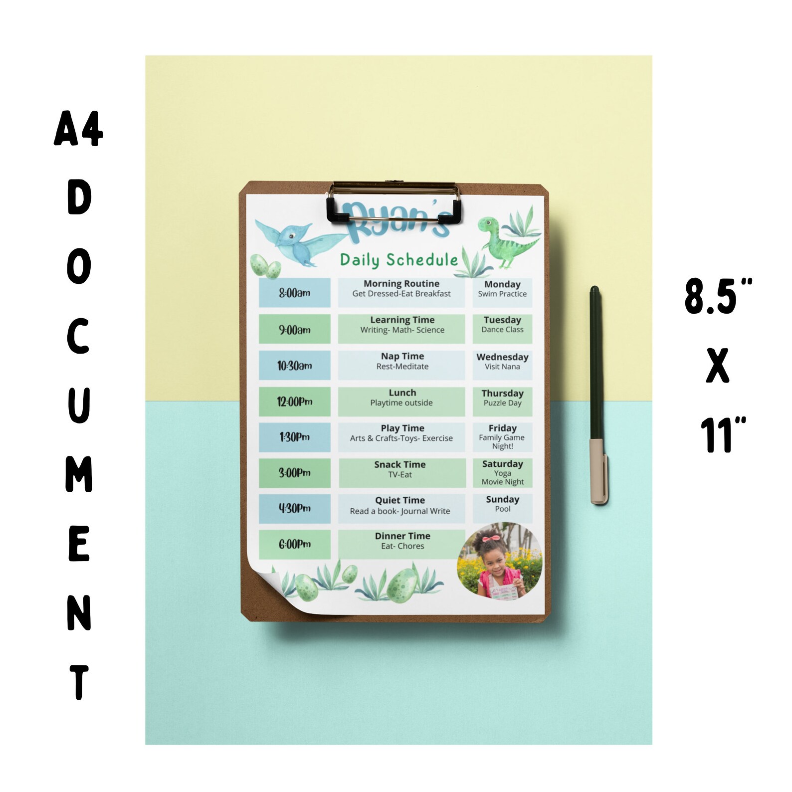 Editable Schedule, Printable Daily Planner- Everyday Routine Schedule ...