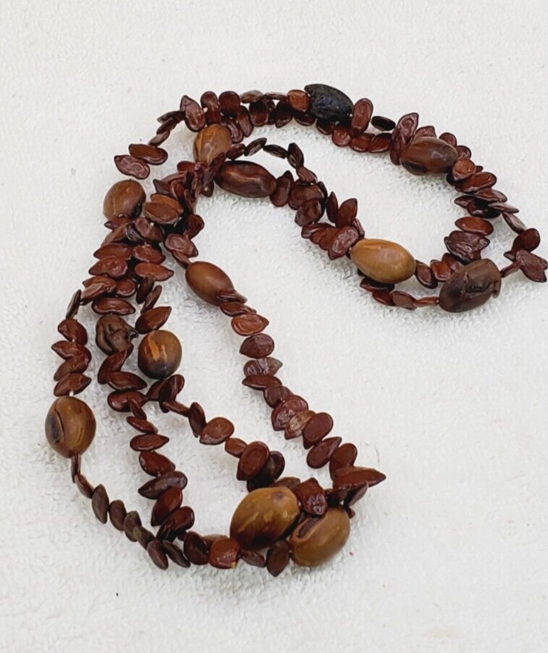 Vtg Handmade Tribal Hawaiian Island Kukui Nut Koa Seed 36" Necklace - Etsy