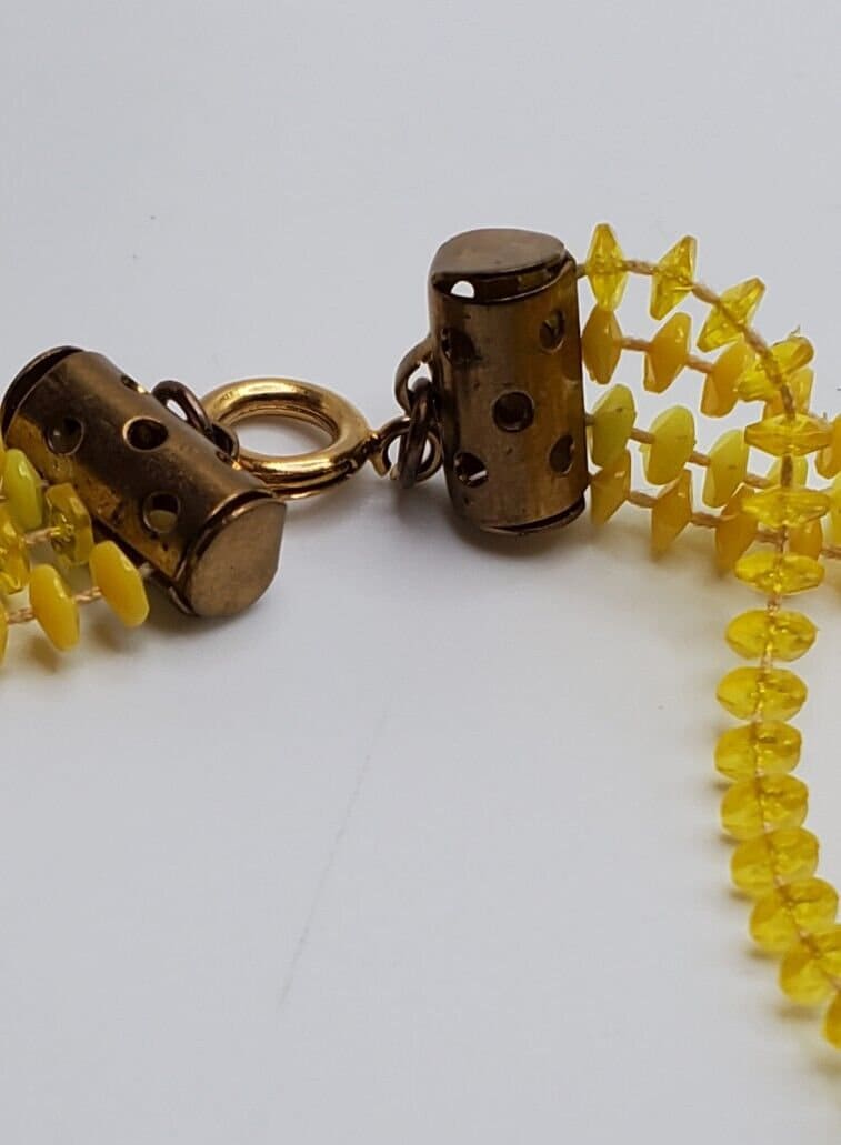 VTG 4 Shades of Yellow 4 Strand Celluloid Disc Bead Necklace 48" - Etsy