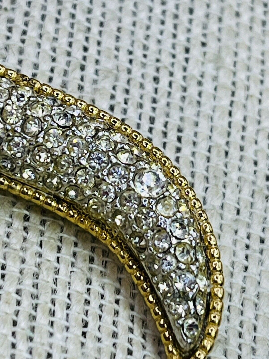 Vtg 1950s Signed Hattie Carnegie Goldtone Crystal Rhinestone Wave ...