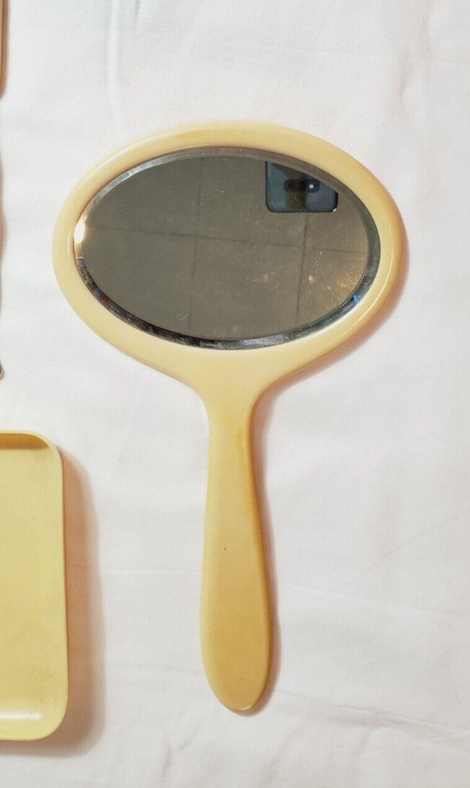 7 Antique 1920s Parisian Loonen Ivory Celluloid France Brush Mirror ...