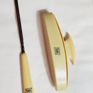 7 Antique 1920s Parisian Loonen Ivory Celluloid France Brush Mirror ...