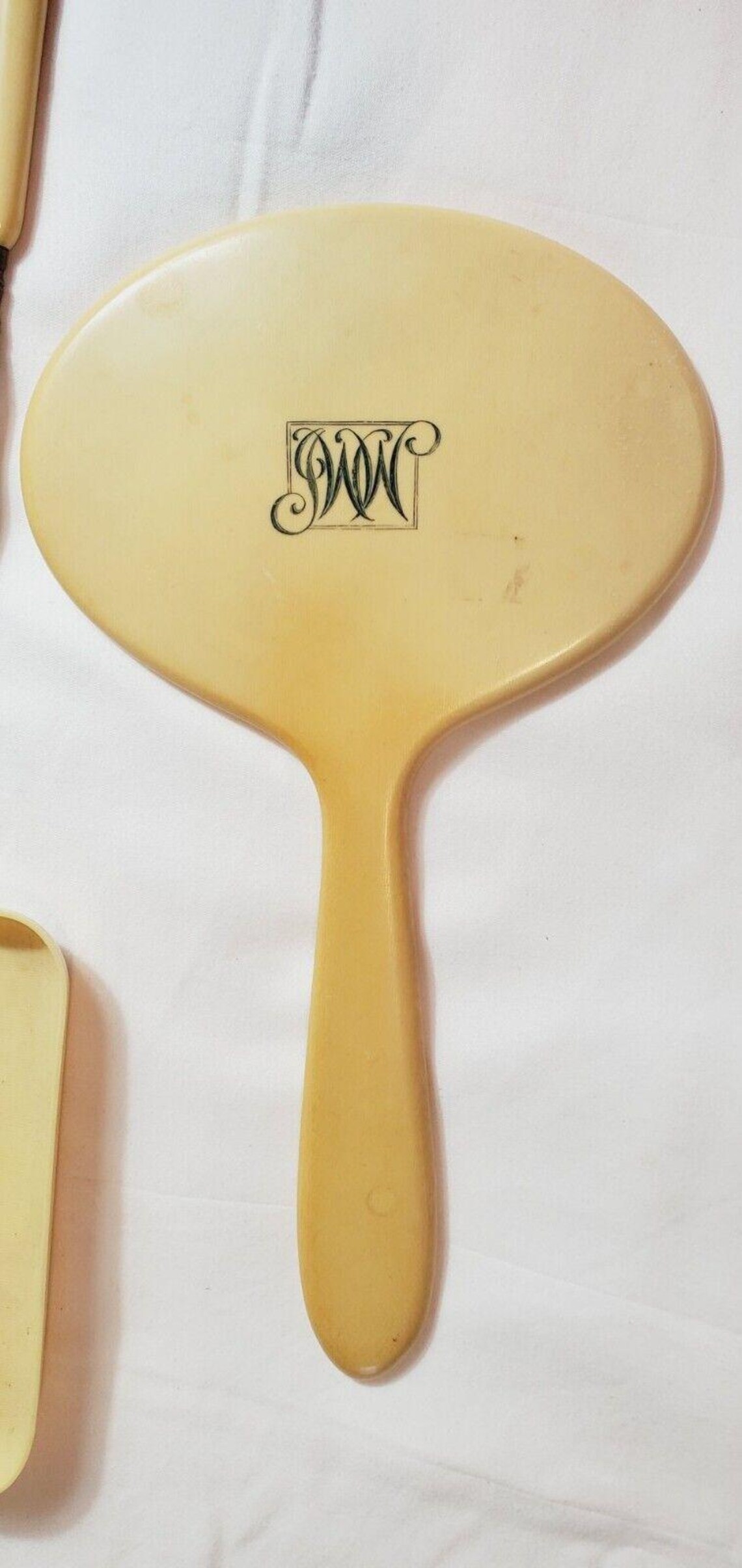 7 Antique 1920s Parisian Loonen Ivory Celluloid France Brush Mirror ...