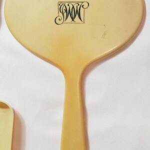 7 Antique 1920s Parisian Loonen Ivory Celluloid France Brush Mirror ...