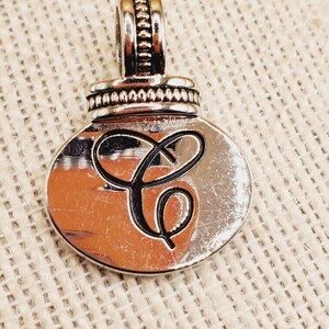 Ganz Initial Cursive Letter Charm Pendant C Silver Tone .75" X 1.2" - Etsy