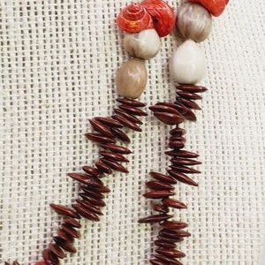 Vtg Handmade Tribal Hawaiian Island Kukui Nut Koa Seed 38" With Shells ...