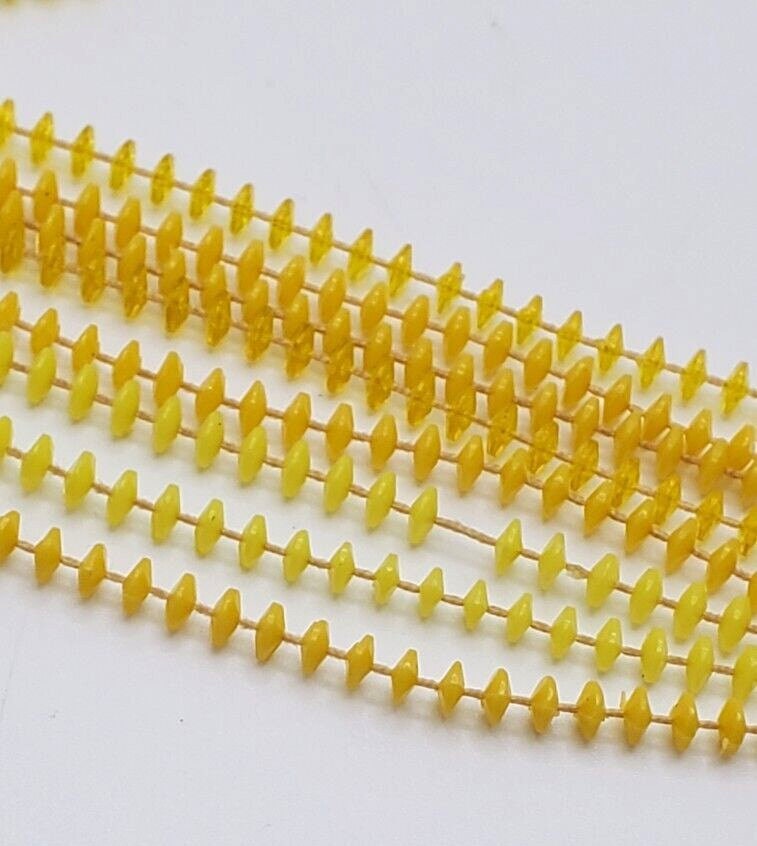 VTG 4 Shades of Yellow 4 Strand Celluloid Disc Bead Necklace 48" - Etsy