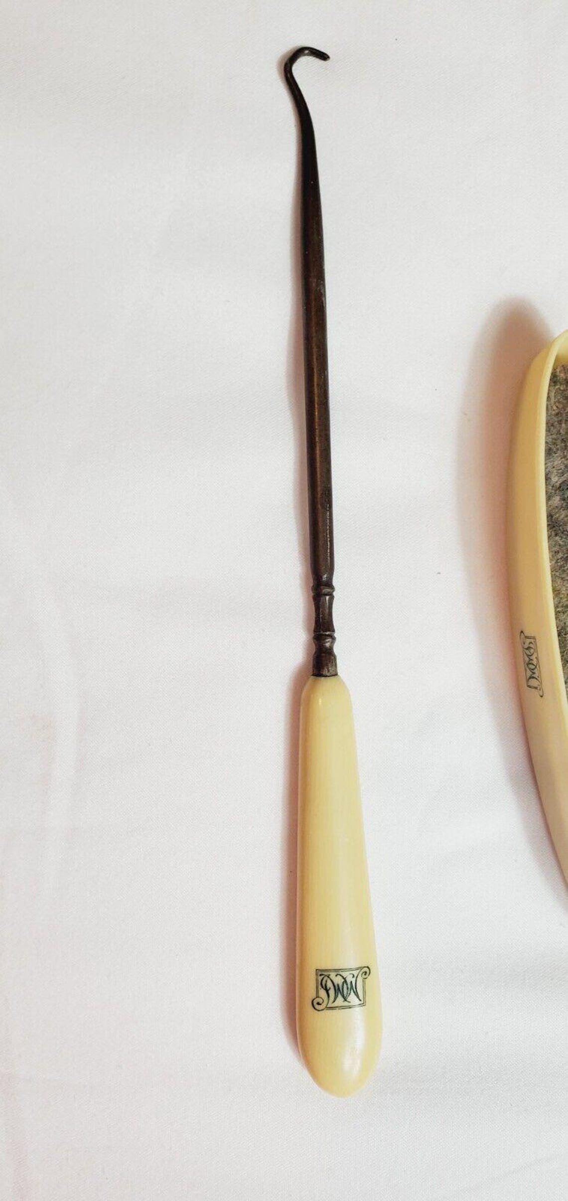 7 Antique 1920s Parisian Loonen Ivory Celluloid France Brush Mirror ...