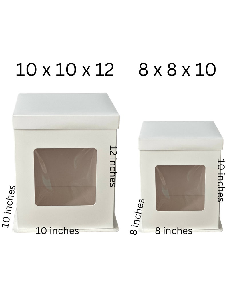 Tall Cake Boxes - White/pink - 8x8x10 and 10x10x12 - Etsy