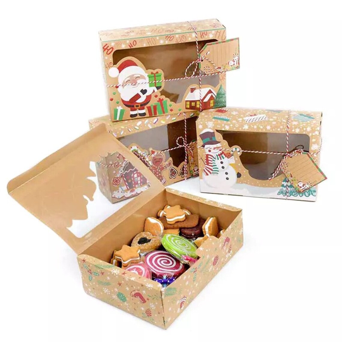 Christmas Cookie or Candy Boxes - Set of Three - Etsy