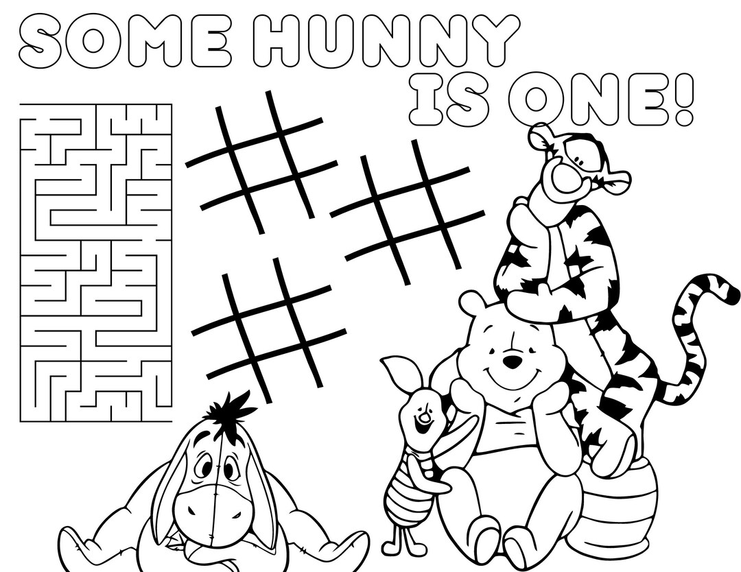 Winnie the Pooh First Birthday Activity Sheet - Digital Download - Etsy