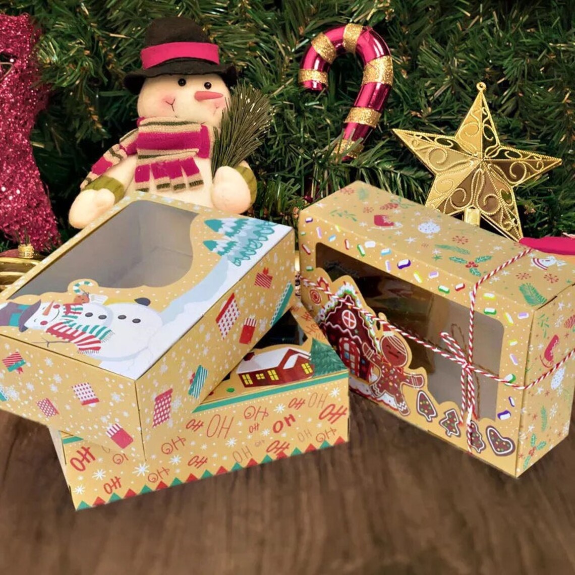 Christmas Cookie or Candy Boxes - Set of Three - Etsy