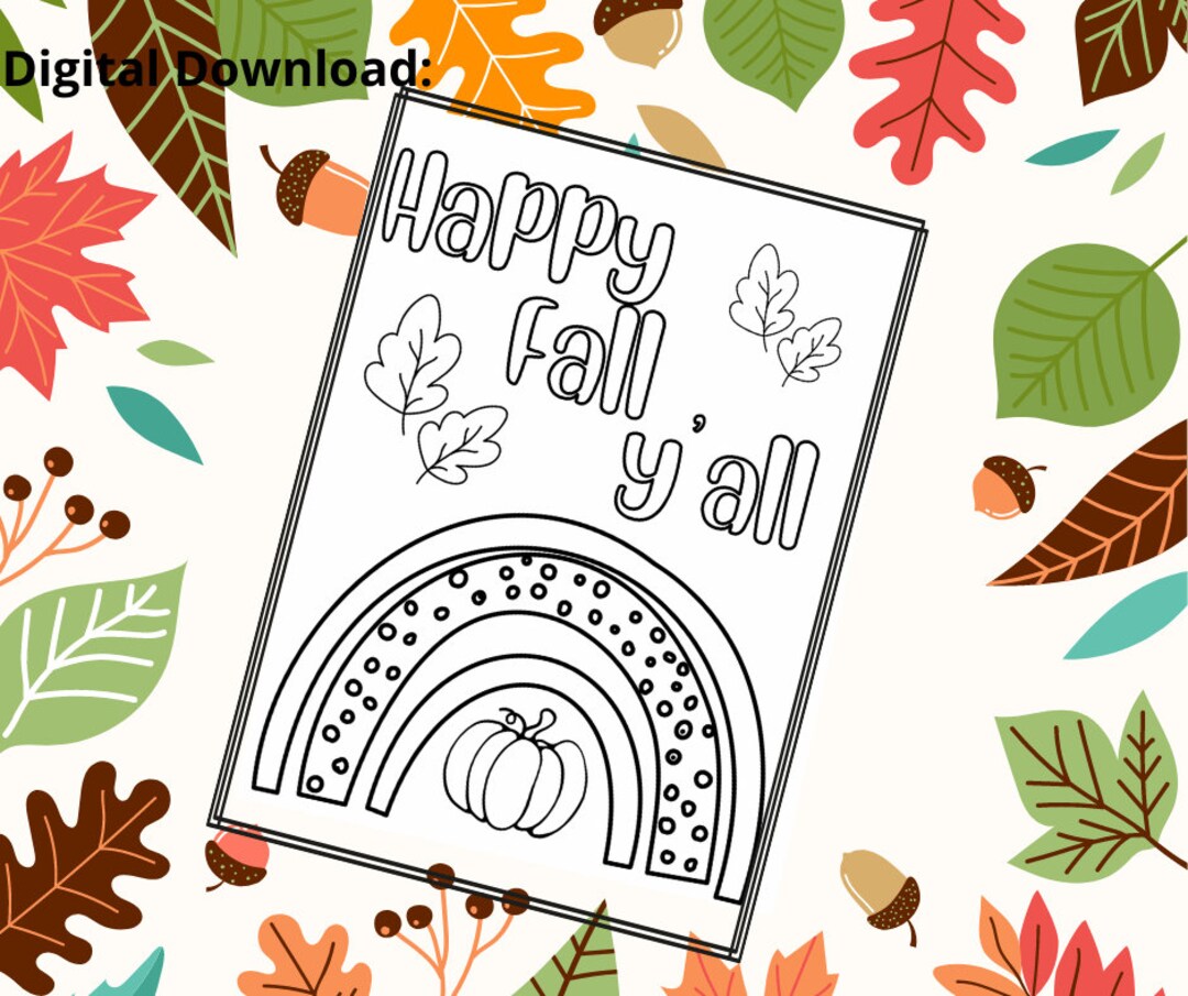 Fall Coloring Page/activity - Etsy