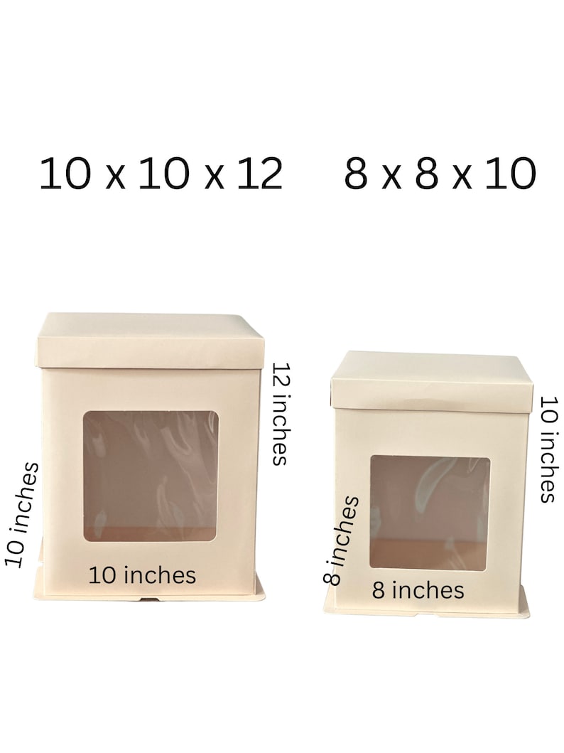 Tall Cake Boxes - White/pink - 8x8x10 and 10x10x12 - Etsy
