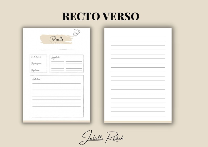 Fiche recette individuelle à télécharger et imprimer (PDF) - Format A4 ...