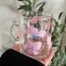 Pink Holographic Butterfly Glass Mug Handmade - Etsy