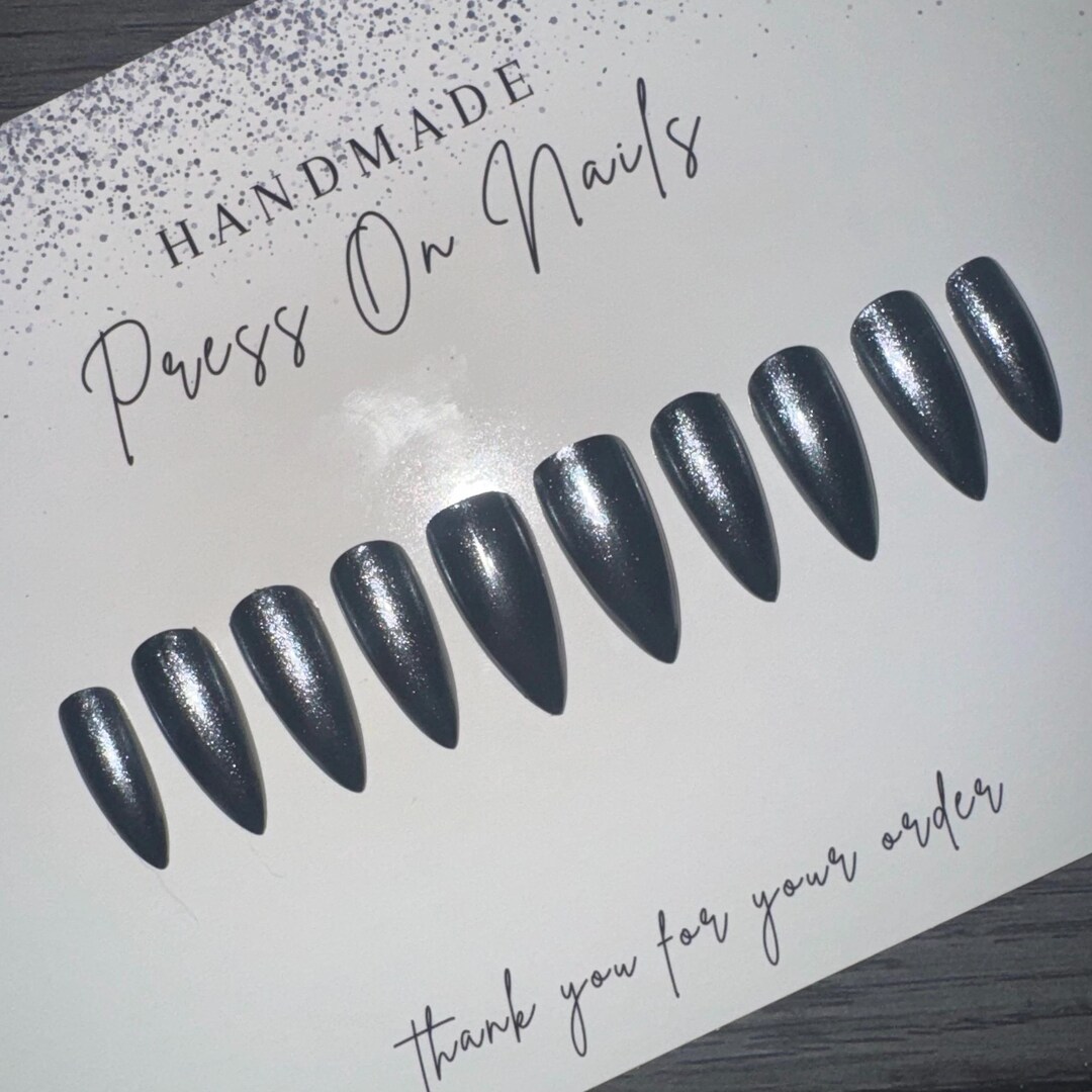 Manon Blackbeak Inspired Press on Nails - Dark Chrome for Cosplay ...