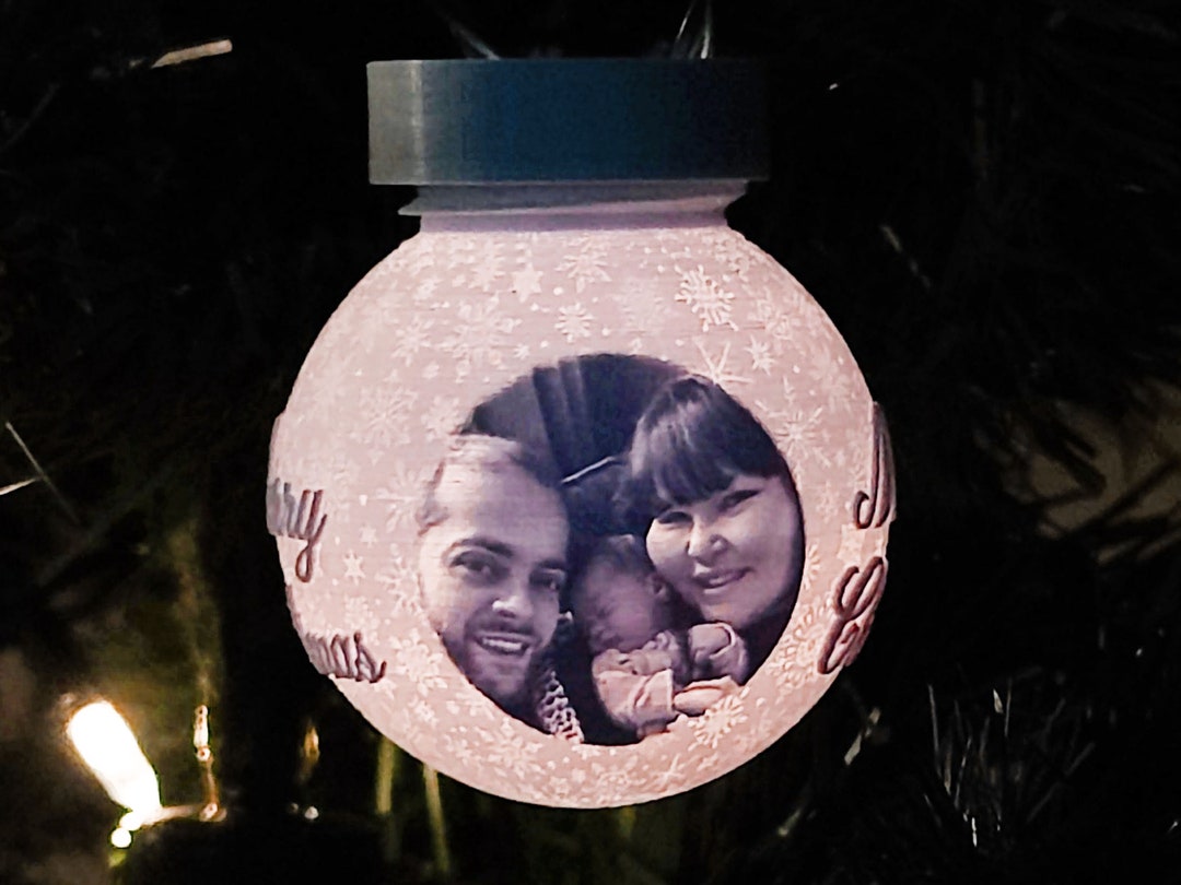 Customisable Christmas Tree Photo Bauble/ornament [clunky Shell] - Etsy UK