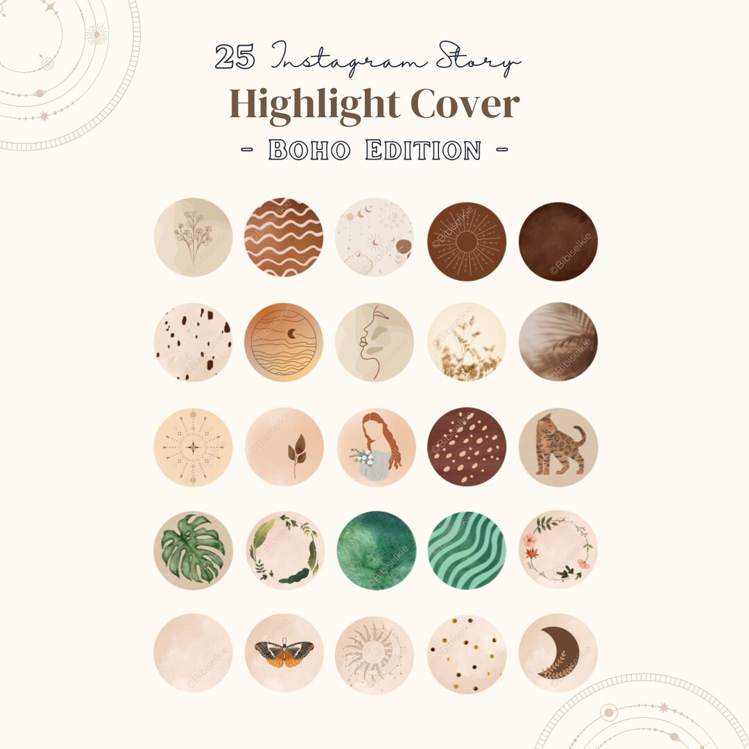 25 Instagram Story Highlight Cover // Boho Edition - Etsy
