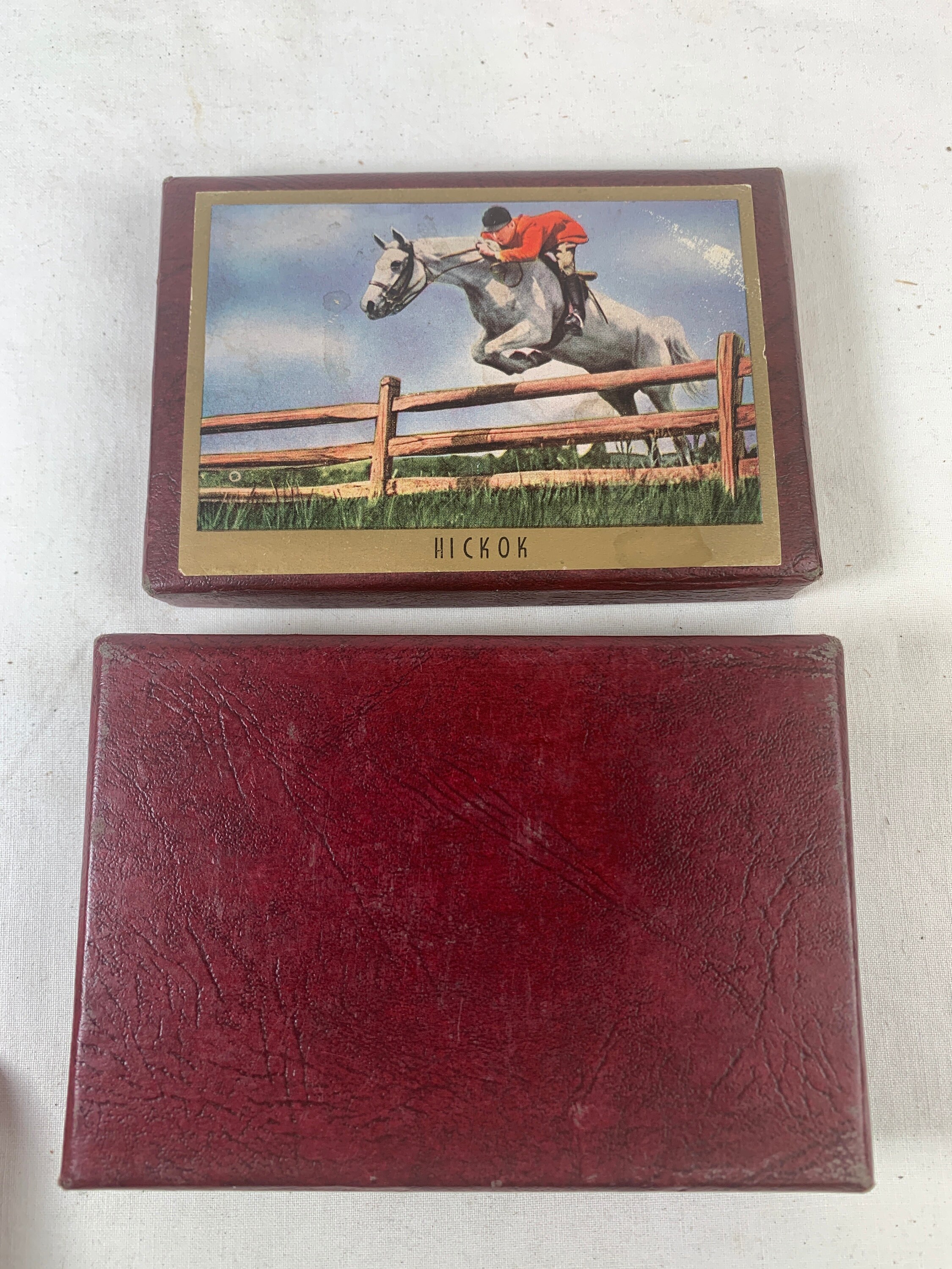 Vintage Trinket Box, Equestrian, Horse Jumping, Steeplechase, Cuff Link ...