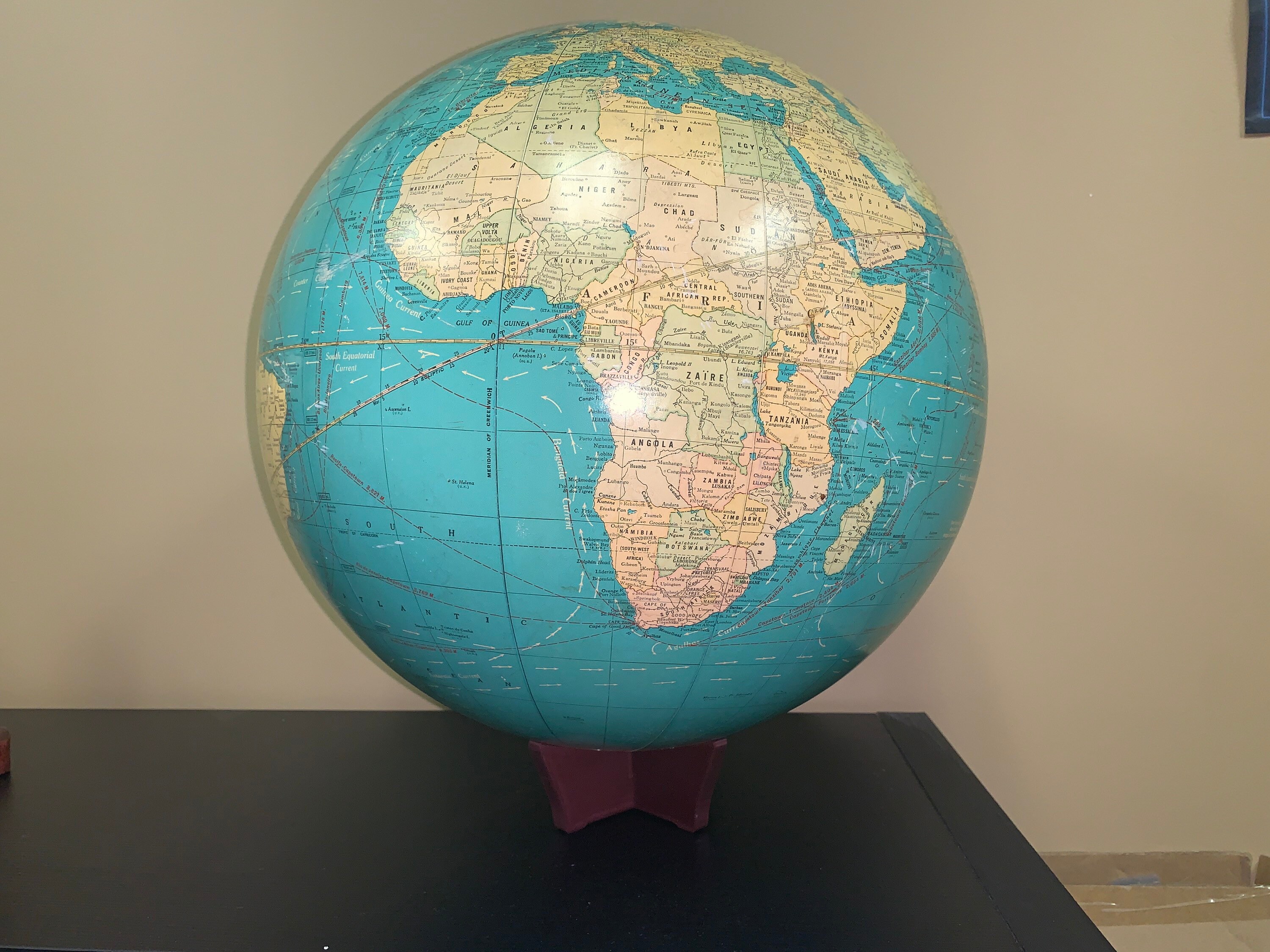 Large Vintage World Globe, Crams Globe, Vintage Globe, 16 Inch Globe - Etsy