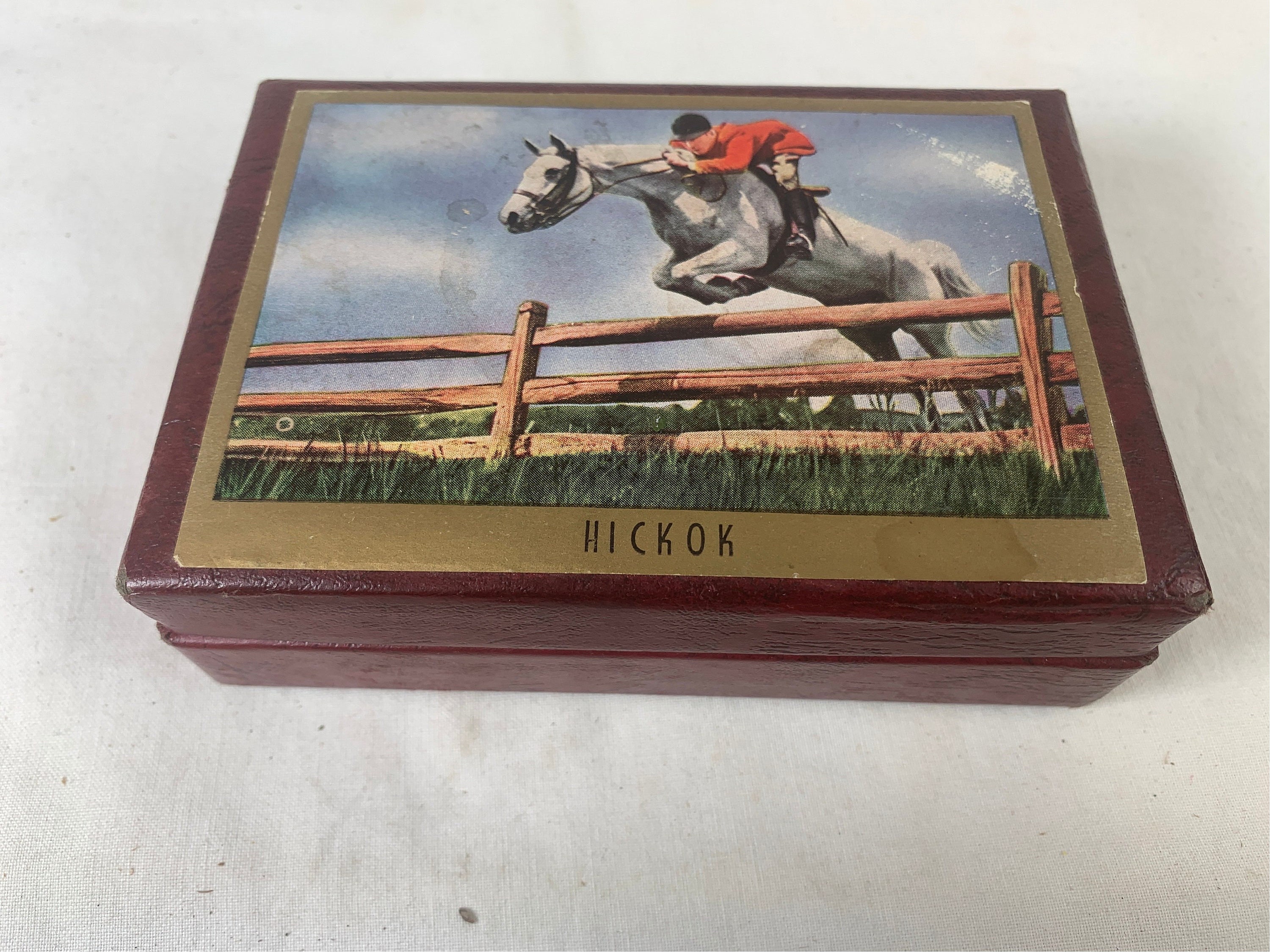 Vintage Trinket Box, Equestrian, Horse Jumping, Steeplechase, Cuff Link ...
