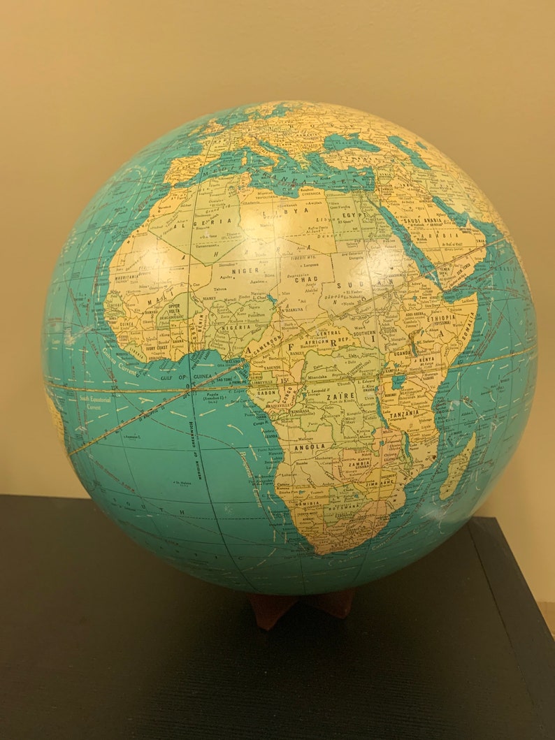 Large Vintage World Globe, Crams Globe, Vintage Globe, 16 Inch Globe - Etsy