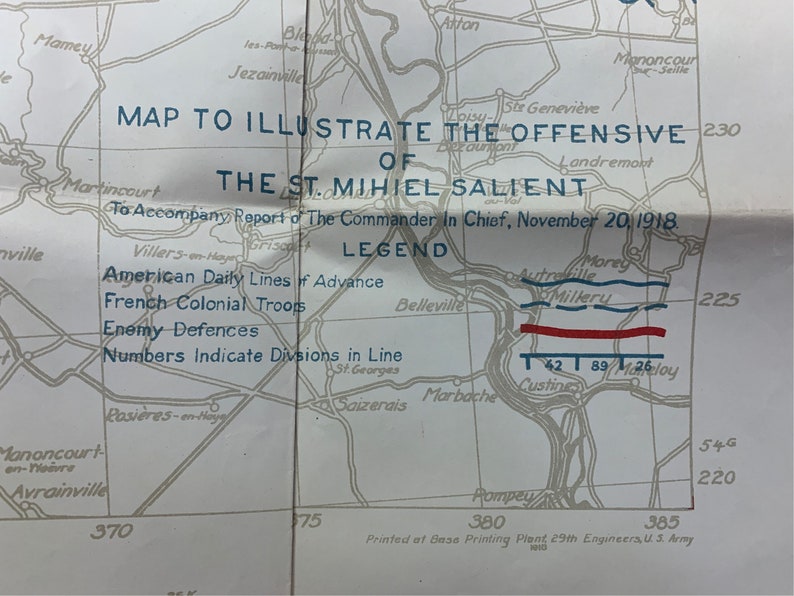 Map of World War I Offensive of the St. Miguel Salient - Etsy