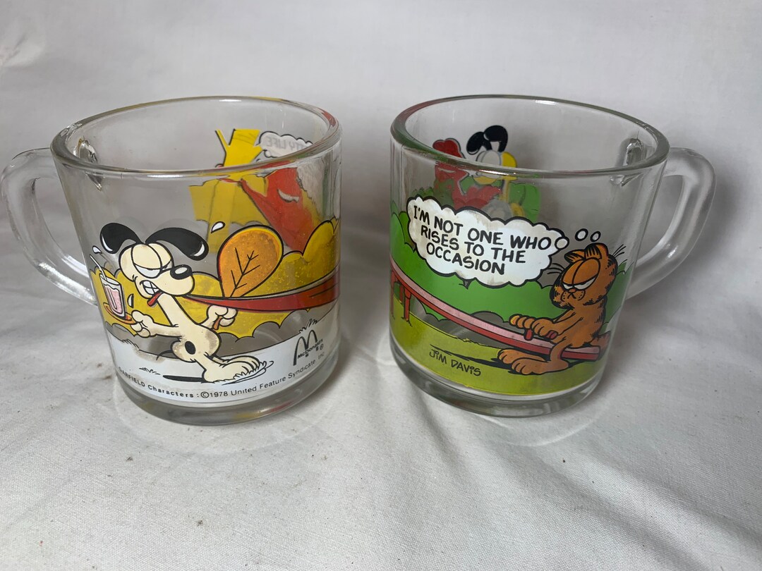 Vintage Garfield Glass Mugs, Mcdonalds Mugs - Etsy