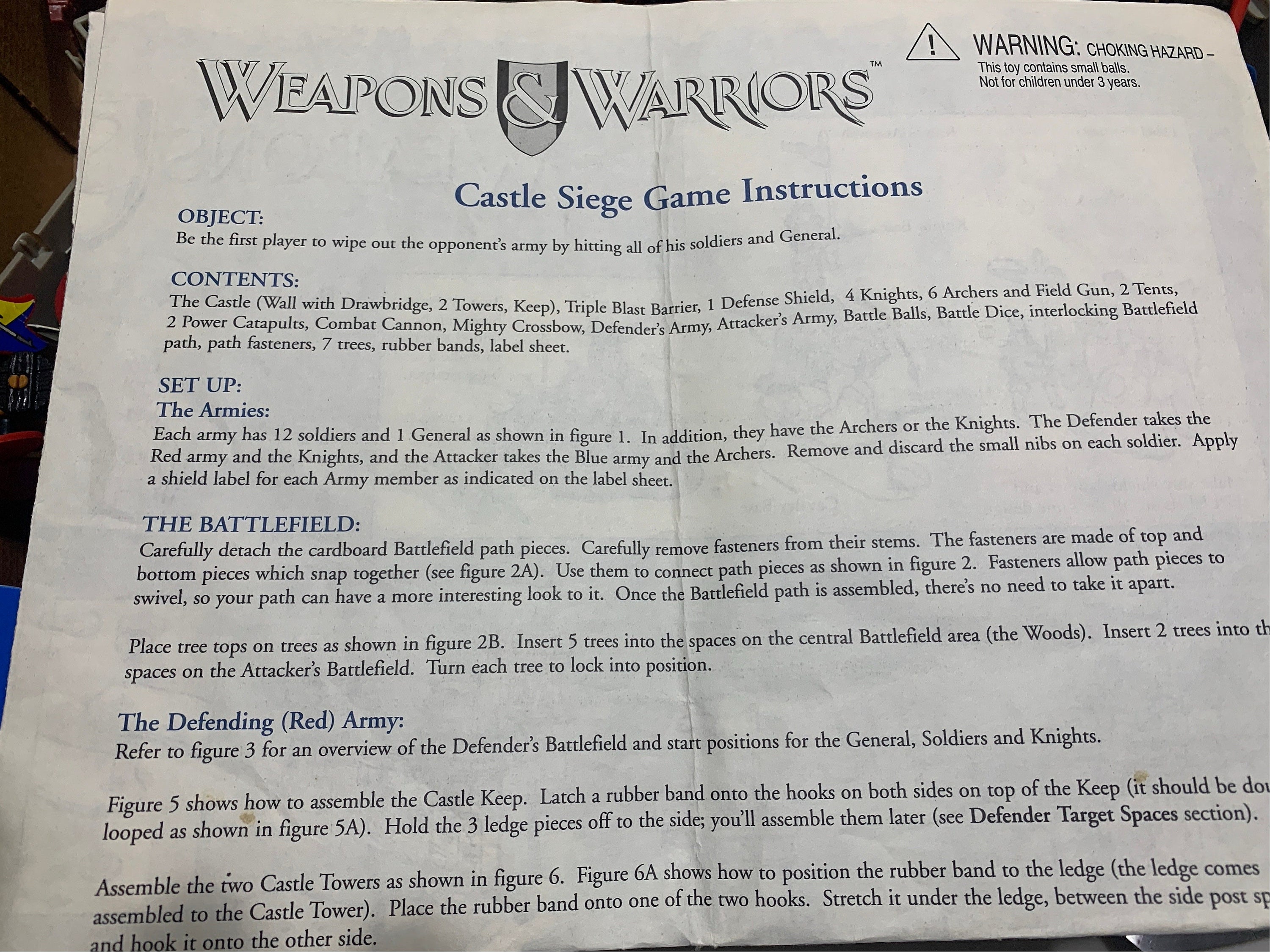 Weapons & Warriors Castle Seige Game, Pressman, 1995 - Etsy