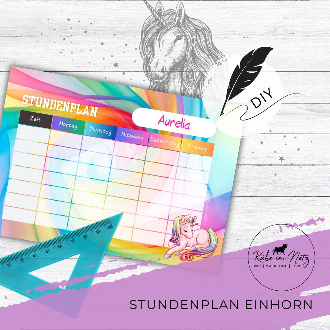 UNICORN Timetable Personalized to Fill Out and Print PDF Download ...